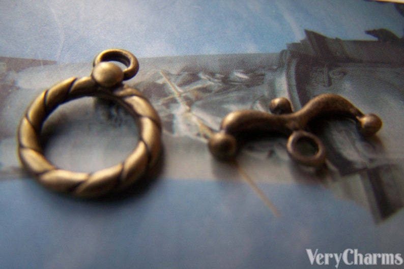 20 Sets of Antique Bronze Coil Bow Toggle Clasps A231 - Etsy