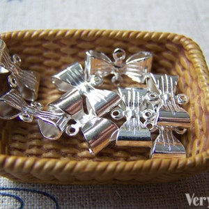 20 Pcs of Silver Tone Brass Bow Tie Knot Connector 7x12mm A4478 - Etsy