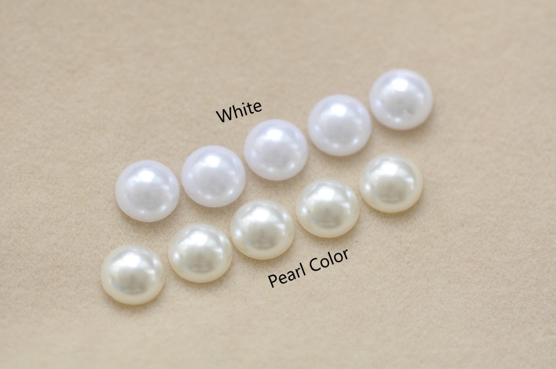 Resin Pearl White Round Flat Back Half Cabochon Wedding Deco ...