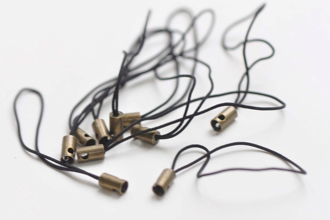 Simple Black Strap Lariat Lanyard Cell Phone Strap Accessory Set of 50 ...
