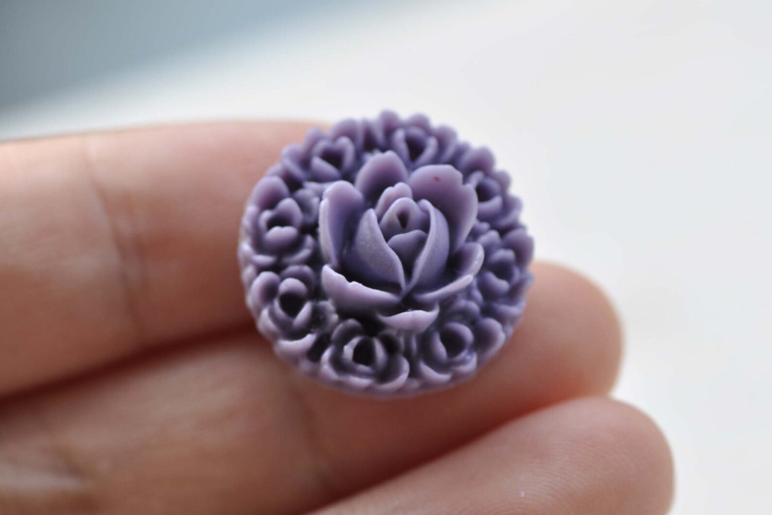 10 Pcs of Resin Round Flower Cameo Cabochon Assorted Color - Etsy