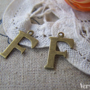 10 Pcs of Antique Bronze Brass Alphabet Letter F Charms 9x15mm A2411 - Etsy