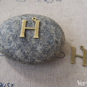 10 Pcs of Antique Bronze Brass Alphabet Letter H Charms 10x15mm A2413 ...