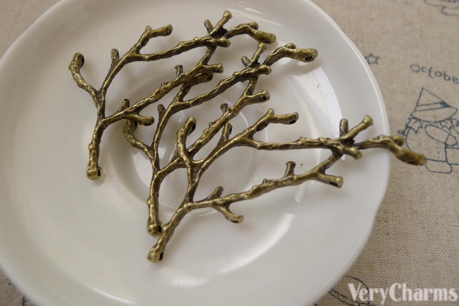 10 Pcs of Antique Bronze Tree Branch Connectors Coral Charms 30x52mm ...