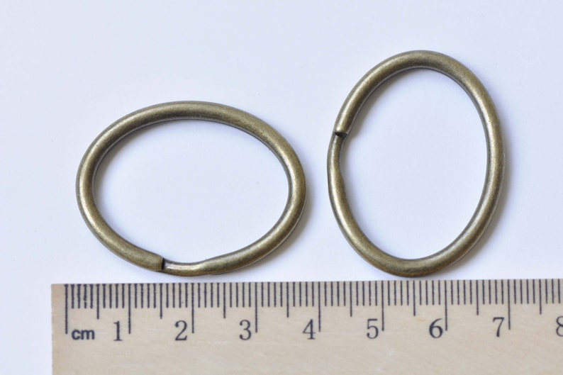 10 Pcs of Antique Bronze Oval Key Rings 28x36mm A8492 - Etsy