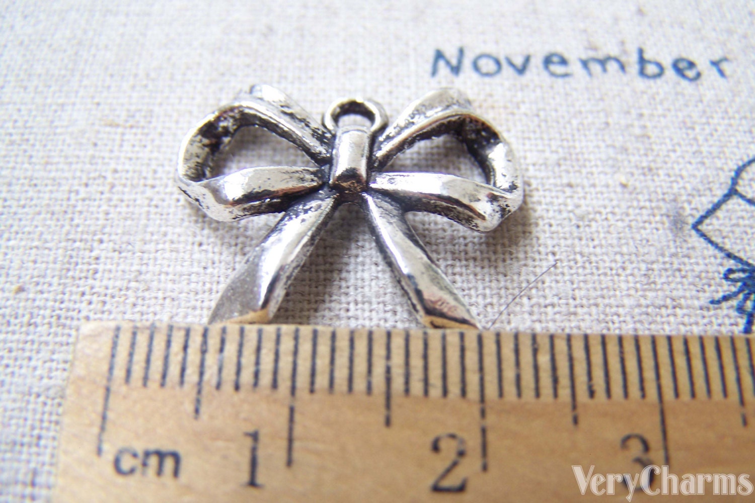 Silver Bow Tie Charms Bowite Knot 19x22mm Set of 20 Pcs A2900 | Etsy