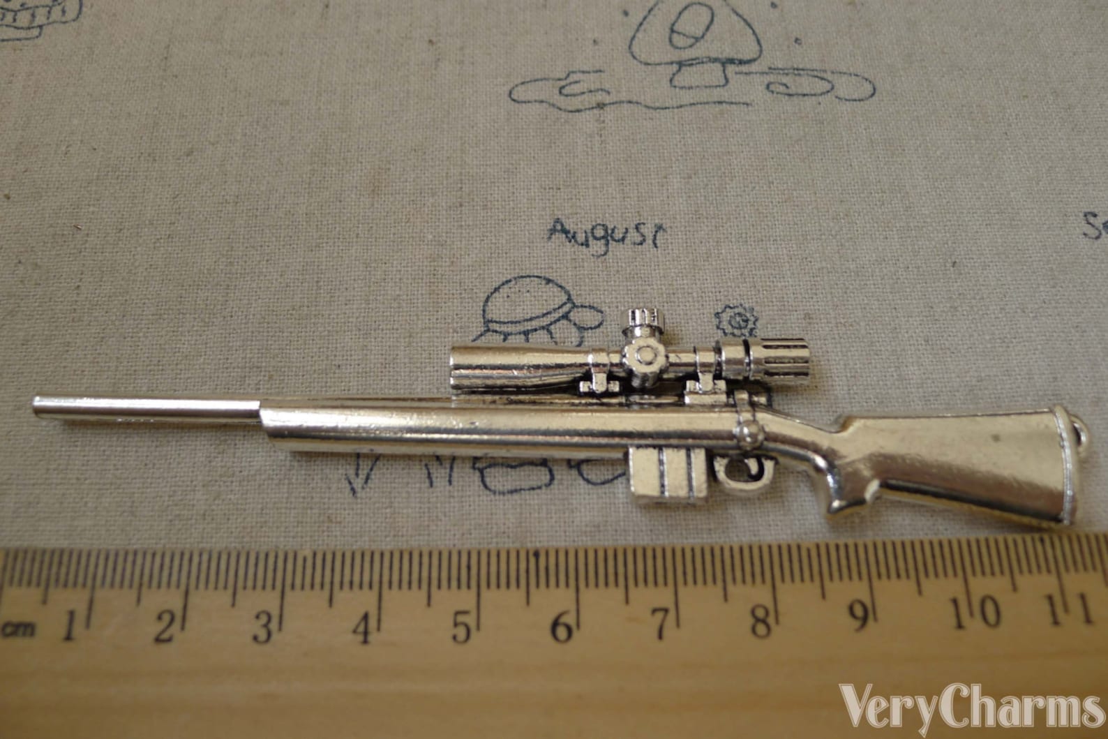 Sniper Gun Rifle Pendants Antique Silver Charms 27x120mm Set - Etsy