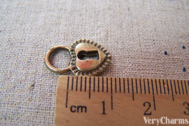 20 pcs Antique Bronze Heart Lock Padlock Charms 12x17mm A4067 | Etsy