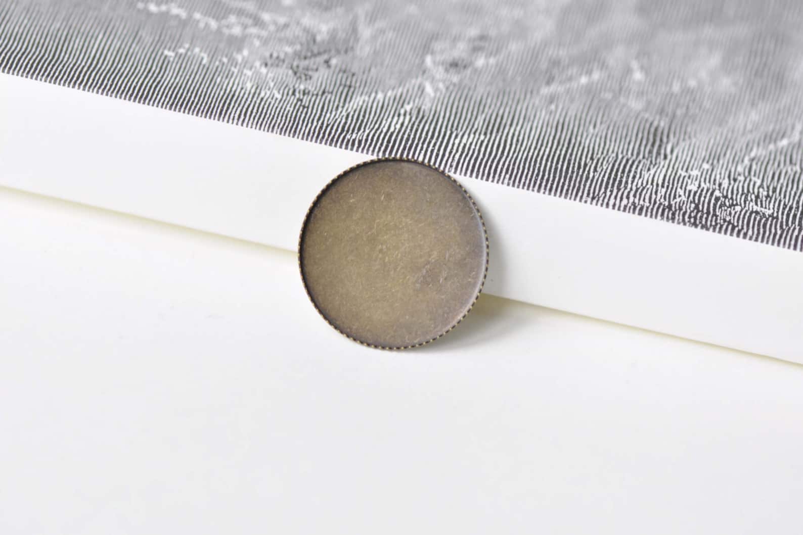 Antique Bronze Brooch Back Base Sawtooth Edge Bezel Setting Match 20mm ...