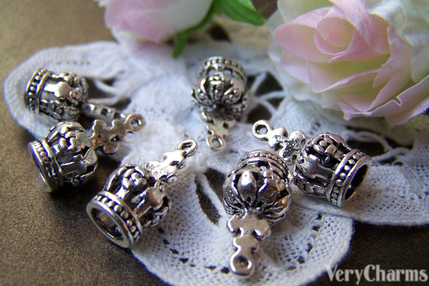 10 Pcs of Antique Silver 3D Crown Charms 8x17mm A765 - Etsy