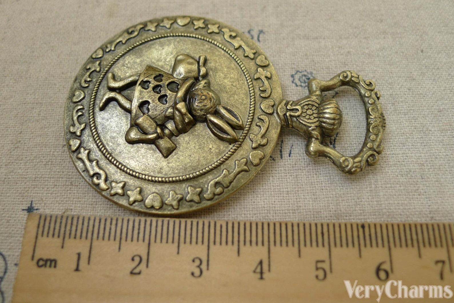 1 Pc of Antique Bronze Rabbit Back Pocket Watch Round Base - Etsy