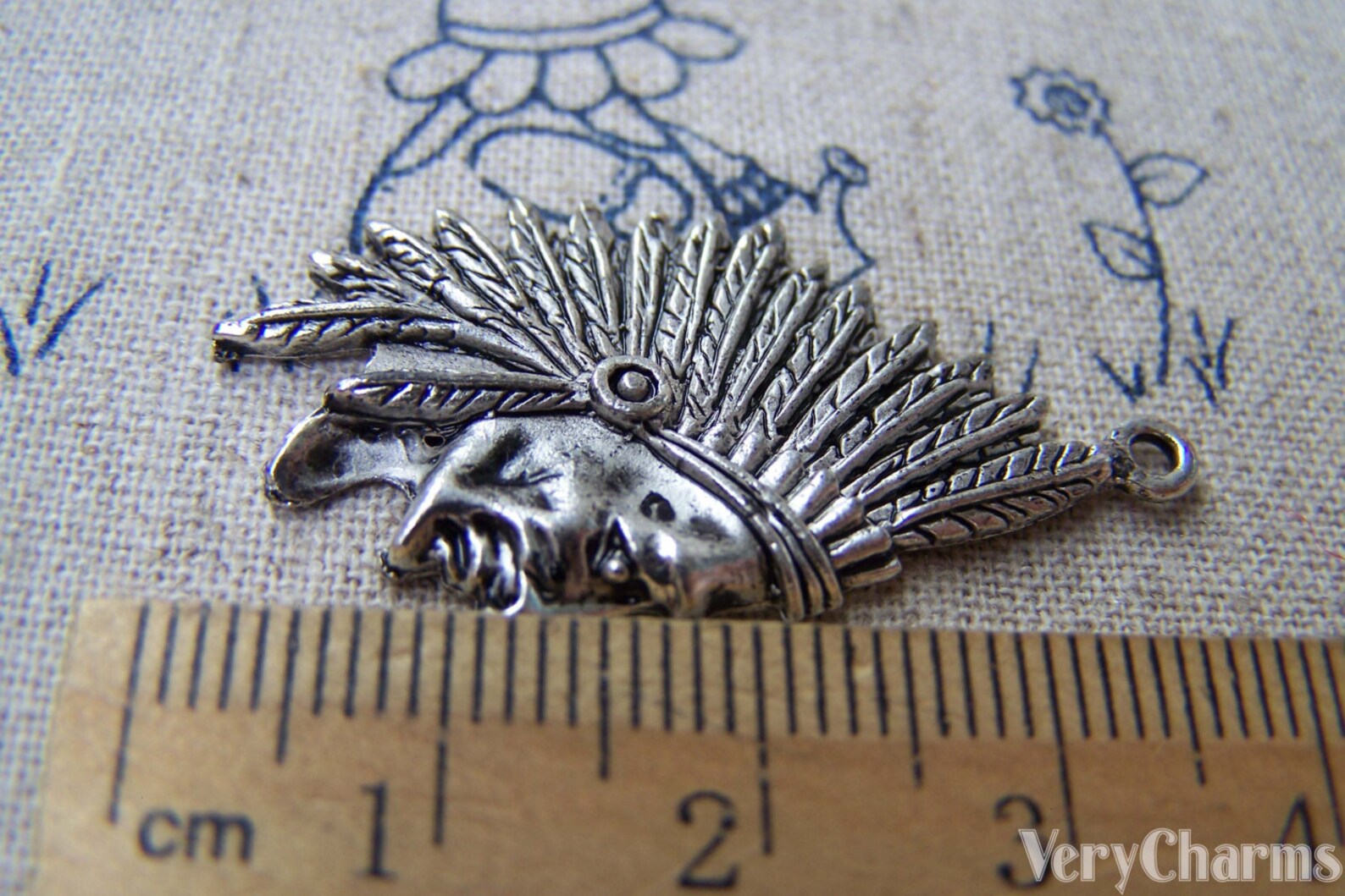 Indian Chief Charms Antique Silver Native American Pendants 30x55mm Set ...