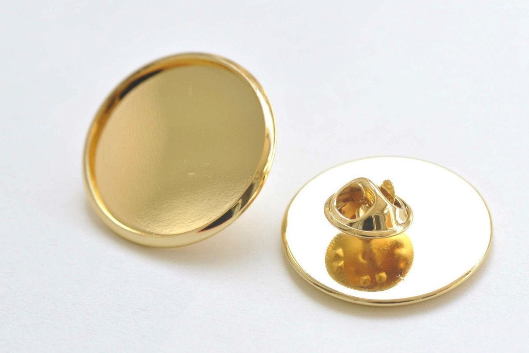 24K Gold Tie Tack Clutch Lapel Pin Brooch Blank Match 25mm Cameo Set of ...