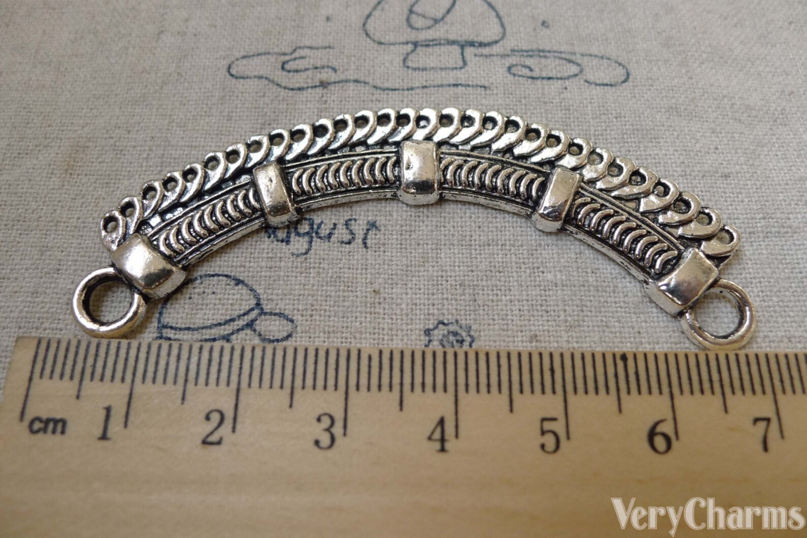 6 Pcs of Antique Silver Multiple Loops Curved Bar Connectors - Etsy