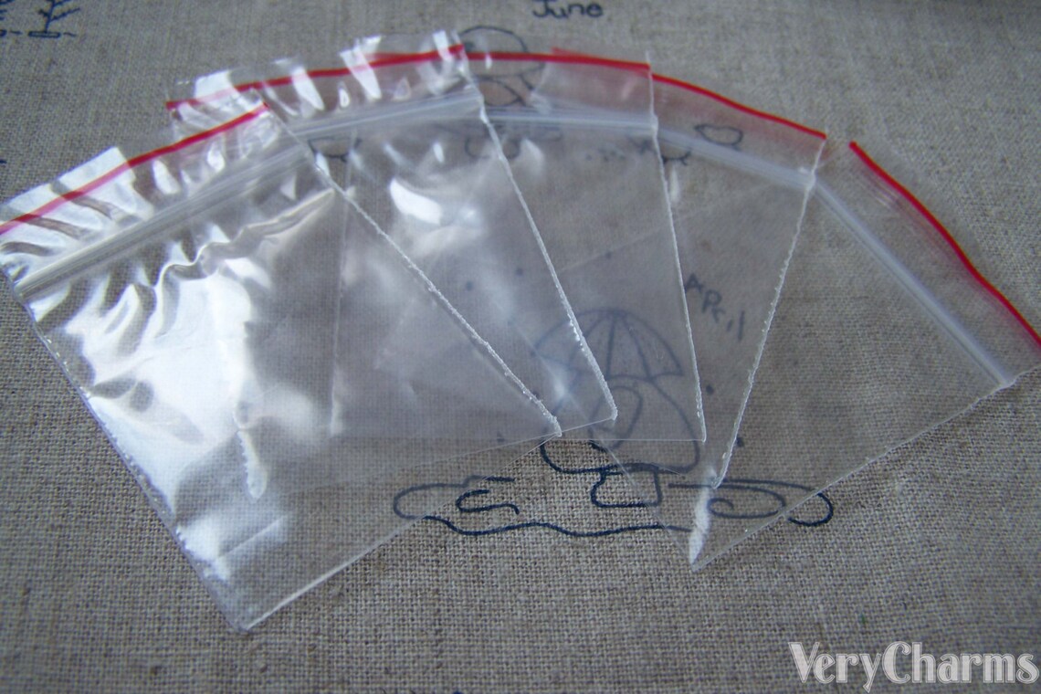 100 Pcs Reclosable Zipper Lock Poly Bags Various Sizes - Etsy