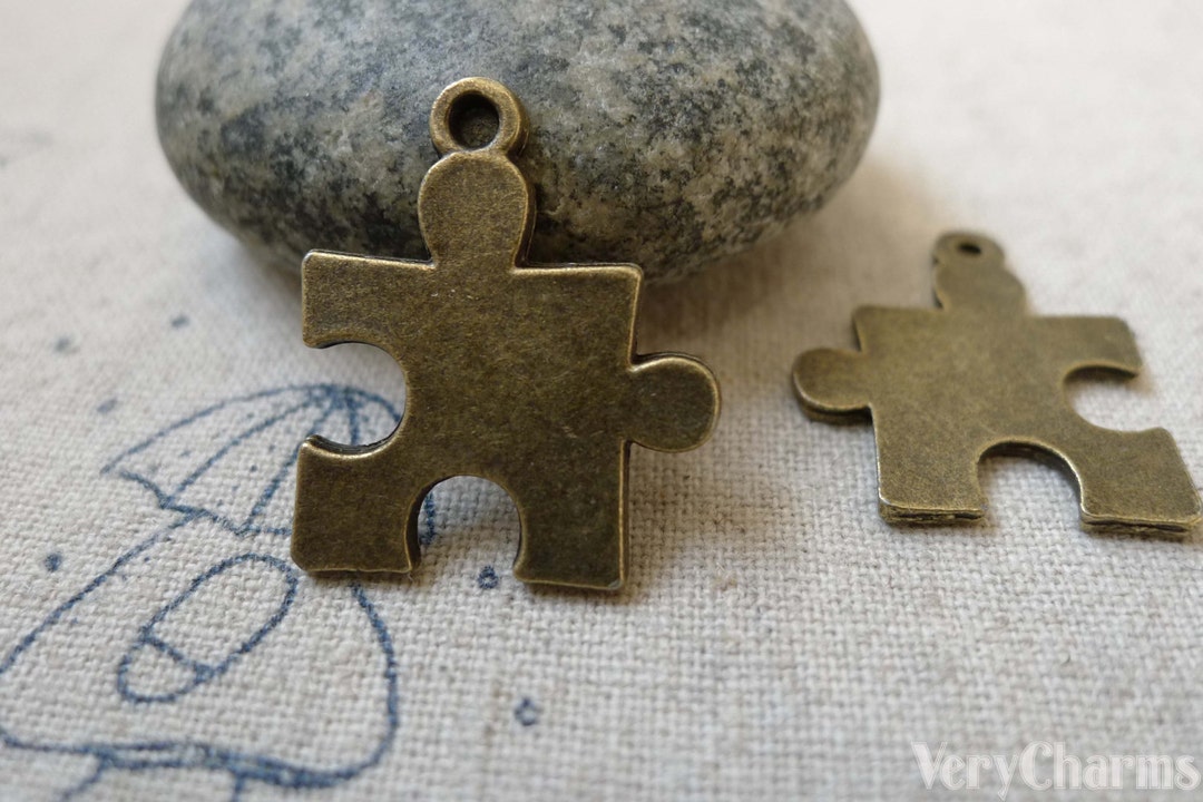 20 Pcs Antique Bronze Puzzle Piece Charms 19x22mm A6317 - Etsy