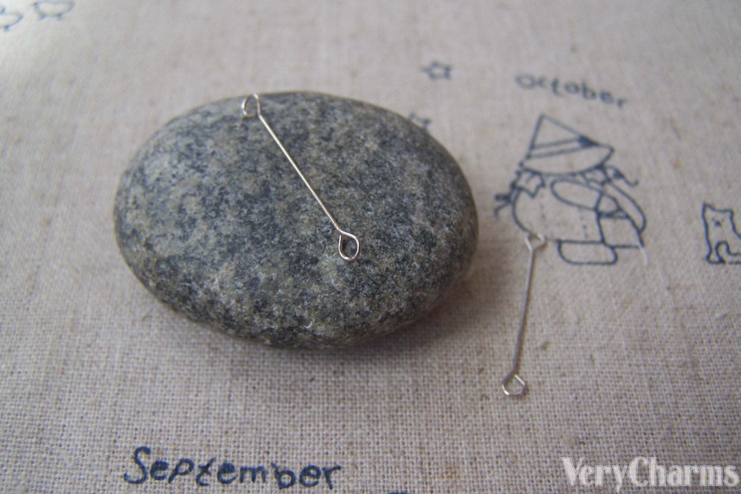 50 Pcs Platinum Double Sided Eye Pins 25mm 28gauge A4997 - Etsy