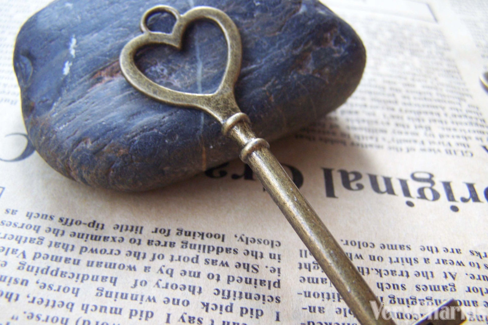 Heart Key Pendants Antique Bronze Skeleton Key Charms Large - Etsy