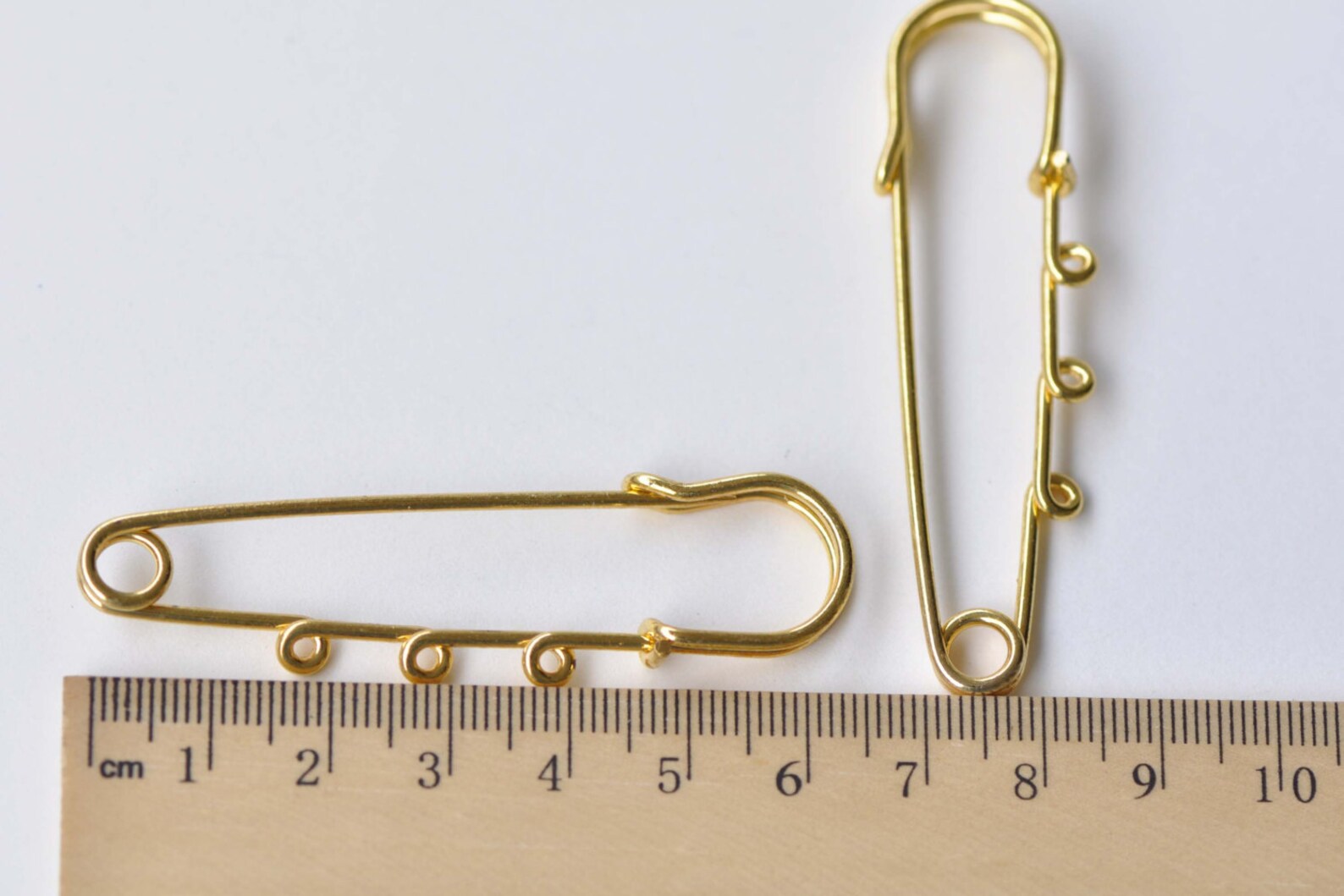 Gold Kilt Pins Three Loops Safety Pins Brooch 16x64mm Set of - Etsy