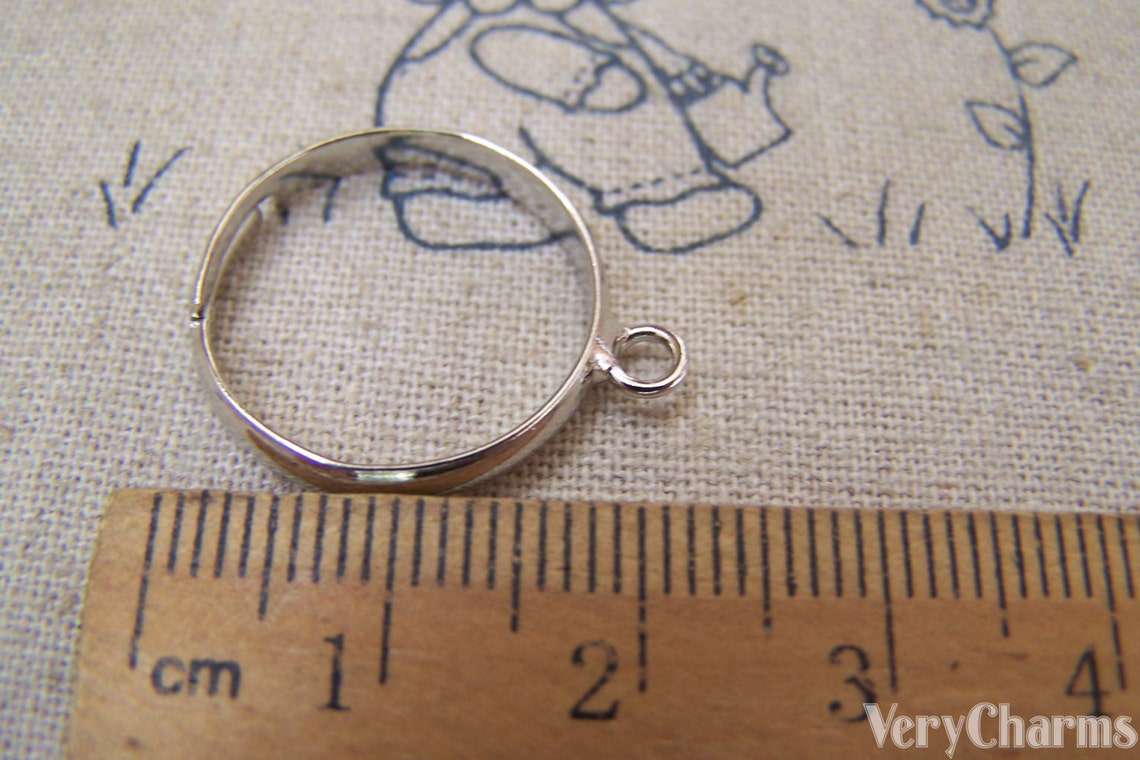 Single Loop Ring Bases Platinum Tone Brass Adjustable Ring | Etsy