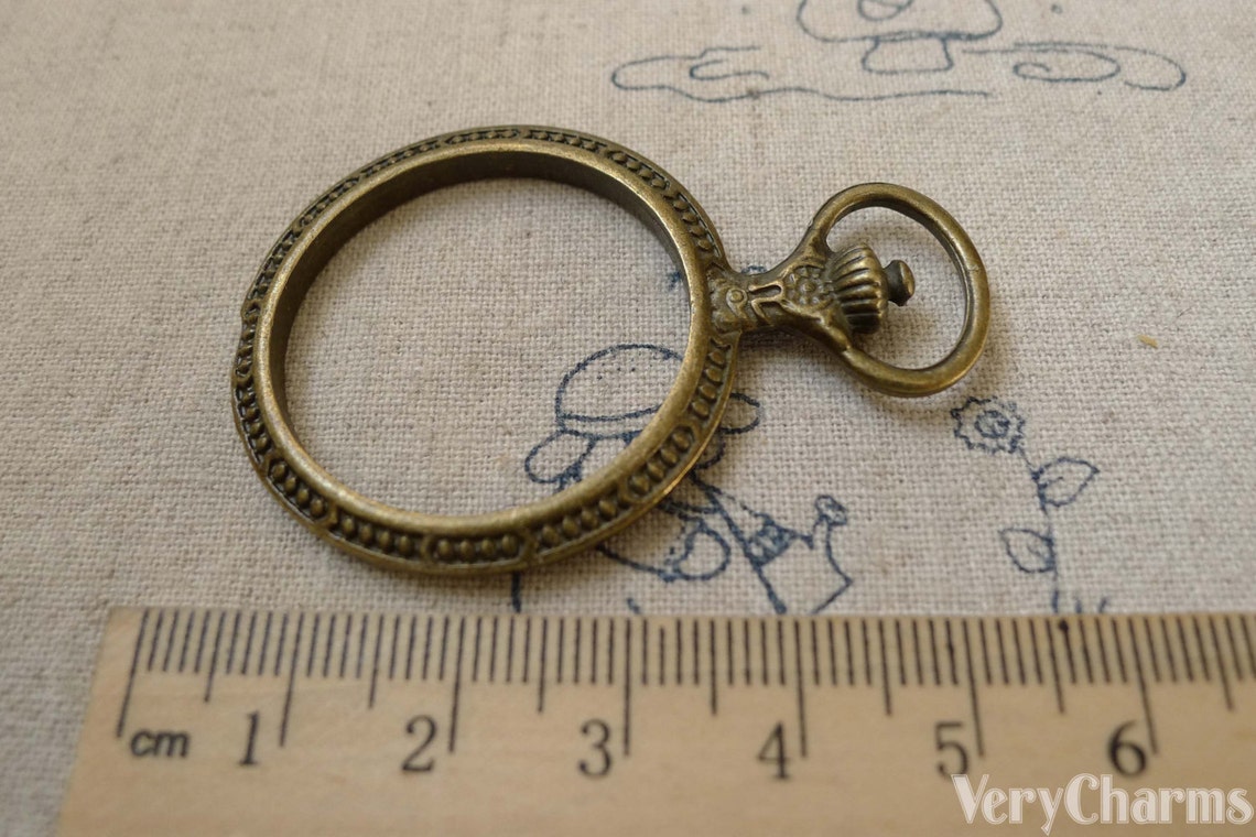 Pocket Watch Frame Antique Bronze Round Pendants 37x55mm Set - Etsy