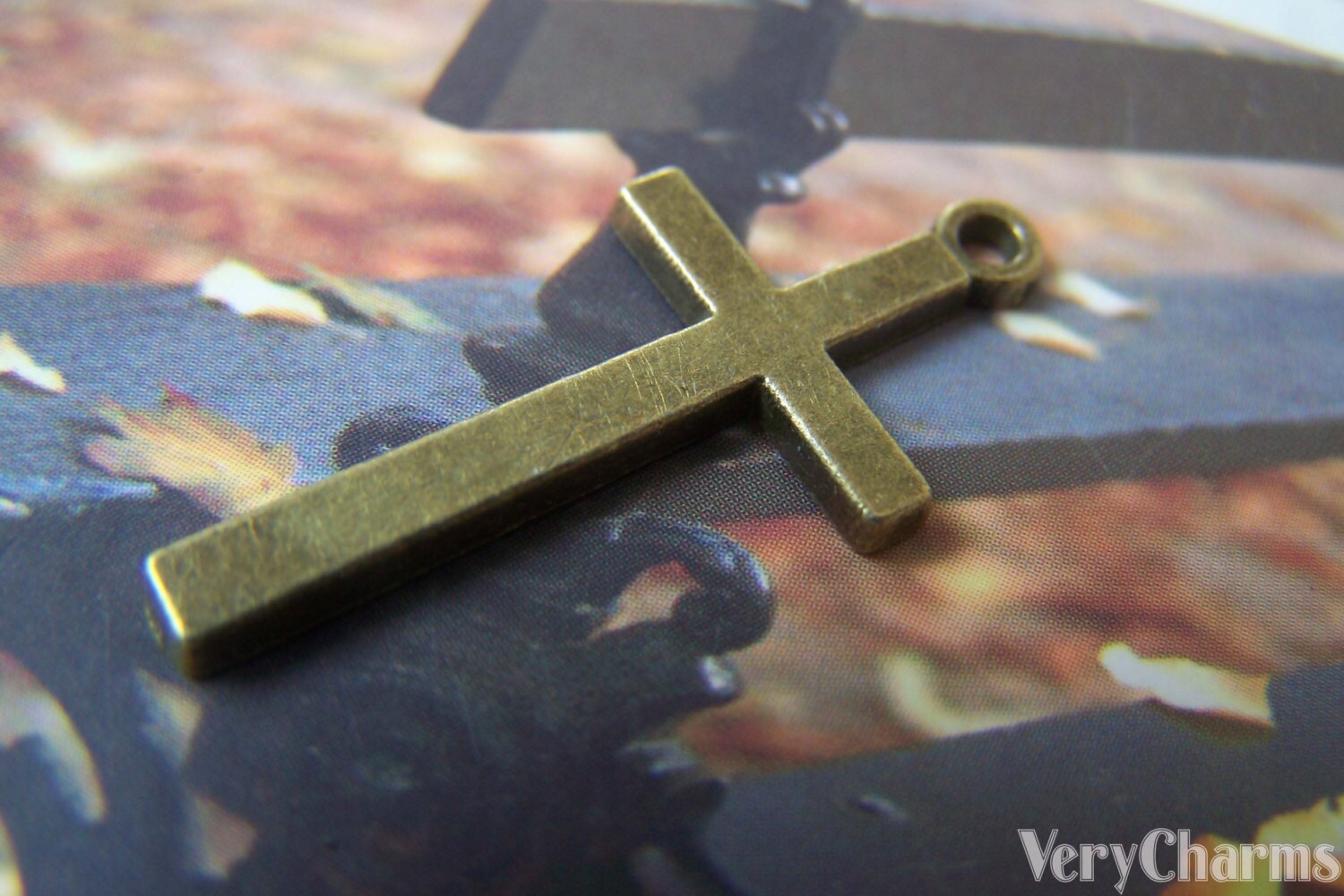 10 Pcs of Antique Bronze Lovely Cross Charms 14x30mm A1352 - Etsy