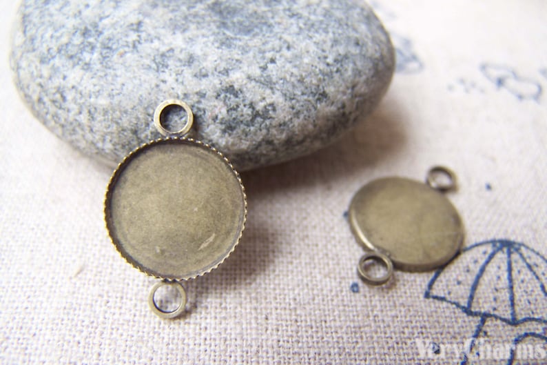 10 Pcs of Antique Bronze Brass Round Sawtooth Base Settings - Etsy