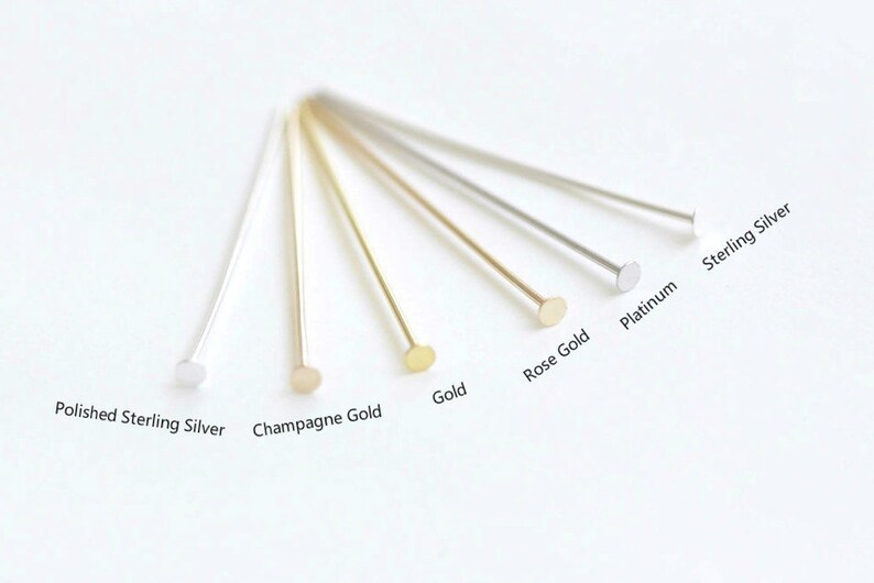 10 pcs 925 Sterling Silver Flat Head Pins Jewelry Making | Etsy