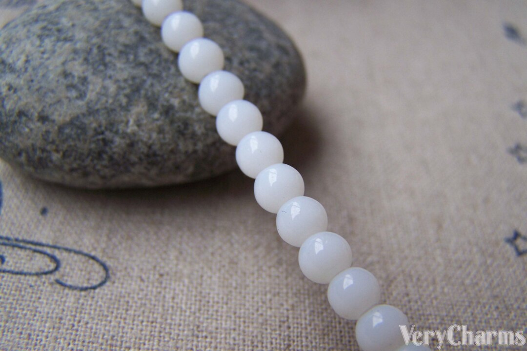 13 Inches Strand (85pcs) of Milky White Stone Round Beads 4mm A3932 - Etsy