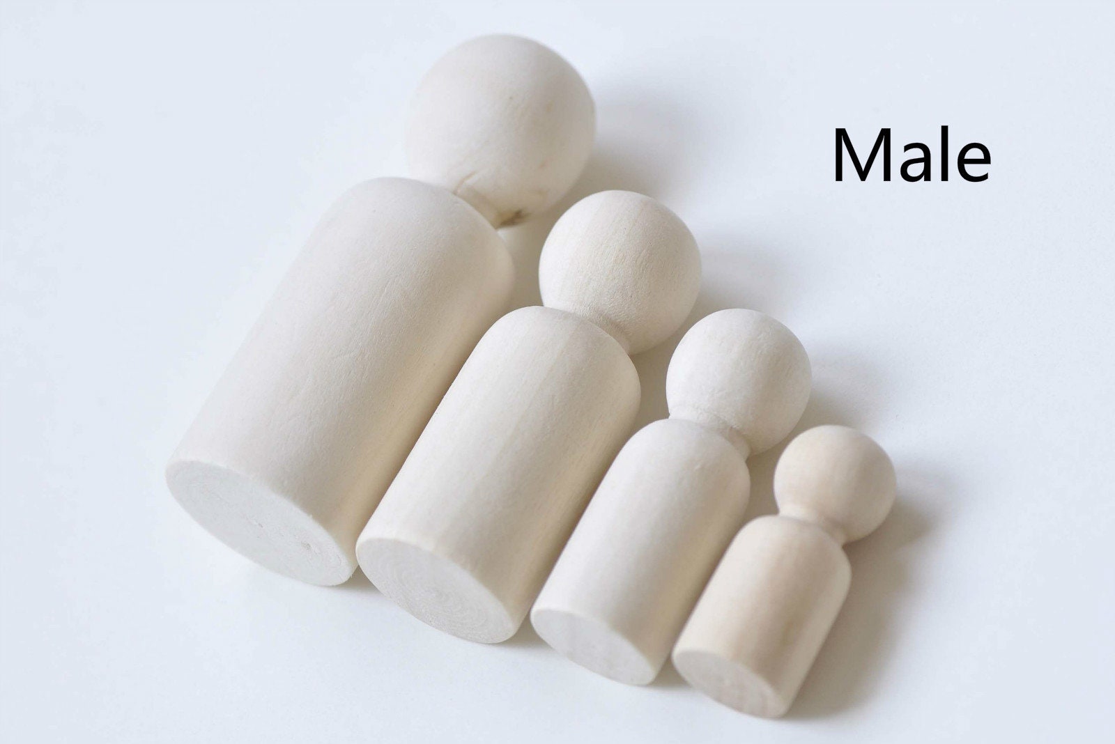 One Set of 8 Unfinished Solid Wood Peg Toy People Family Doll - Etsy