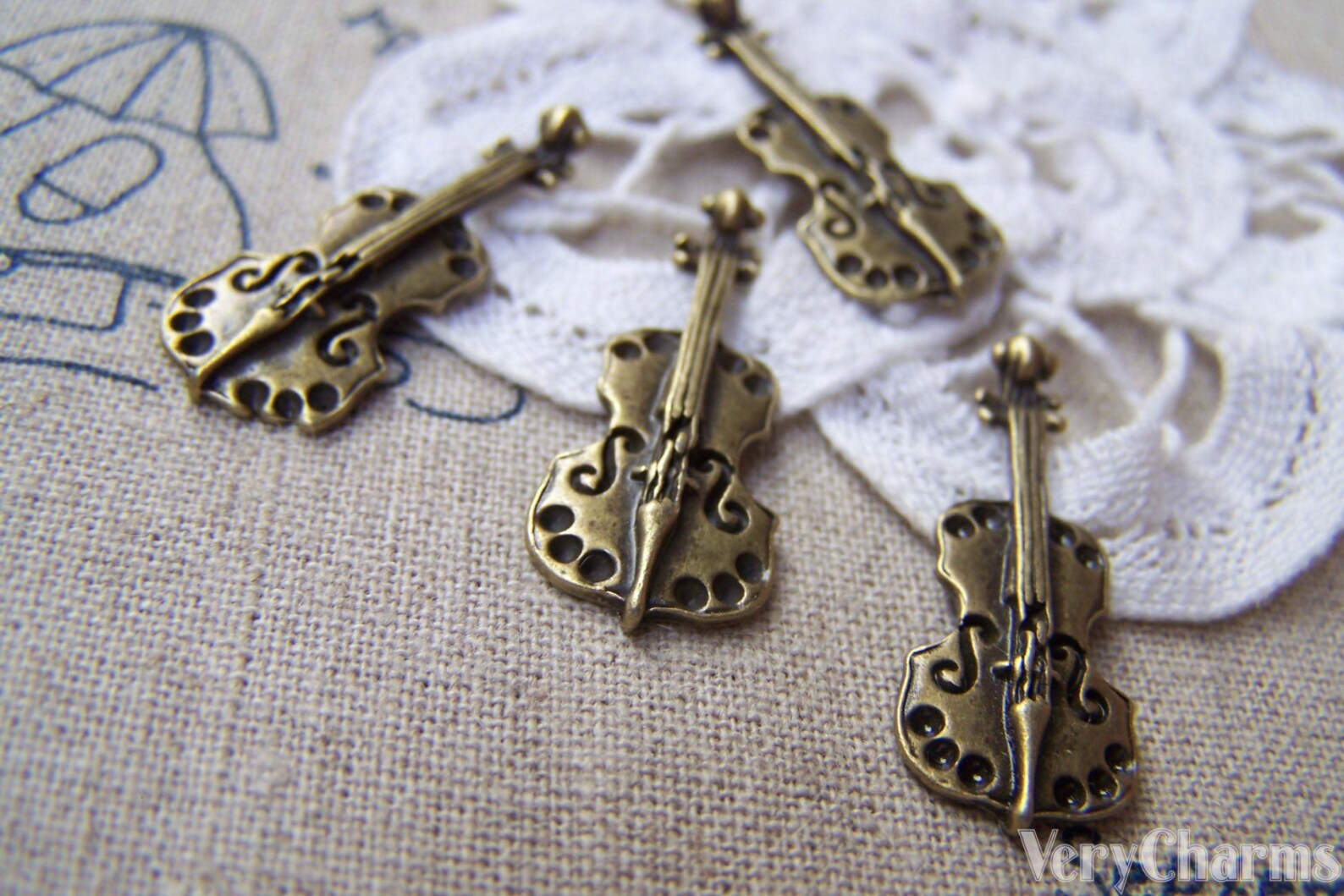 10 Pcs of Antique Bronze Music Instruments Cello Violin Charms - Etsy