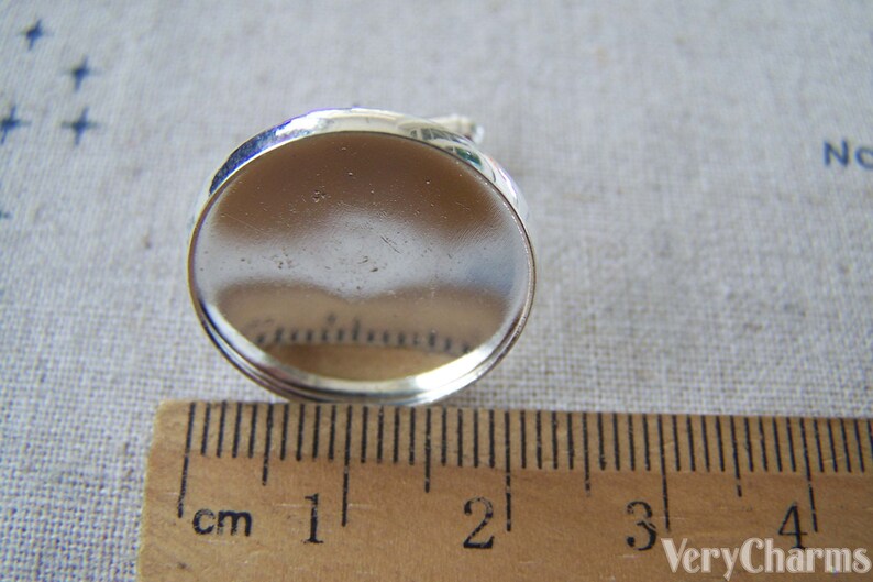 Silver Bezel Cuff Links Cufflinks Cup Match 20mm Cabochon Set of 10 (5 ...