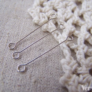 50 Pcs Platinum Double Sided Eye Pins 25mm 28gauge A4997 - Etsy