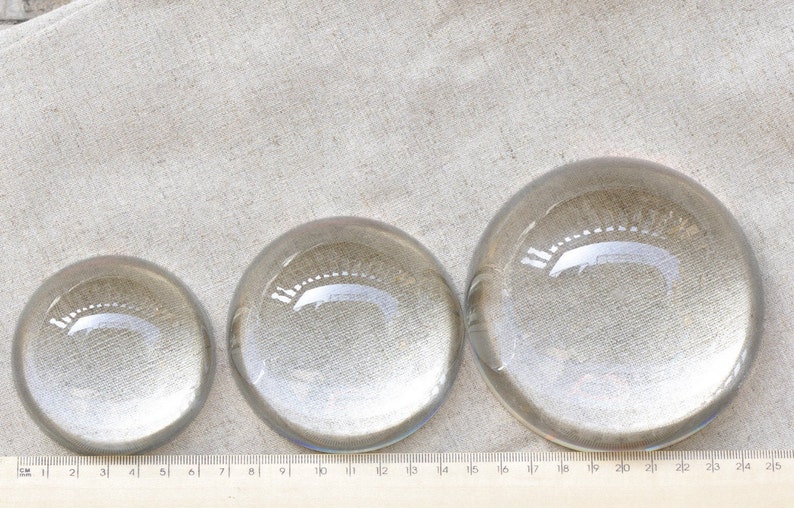 Crystal Glass Magnifying High Dome Half Sphere Round Cabochon Etsy