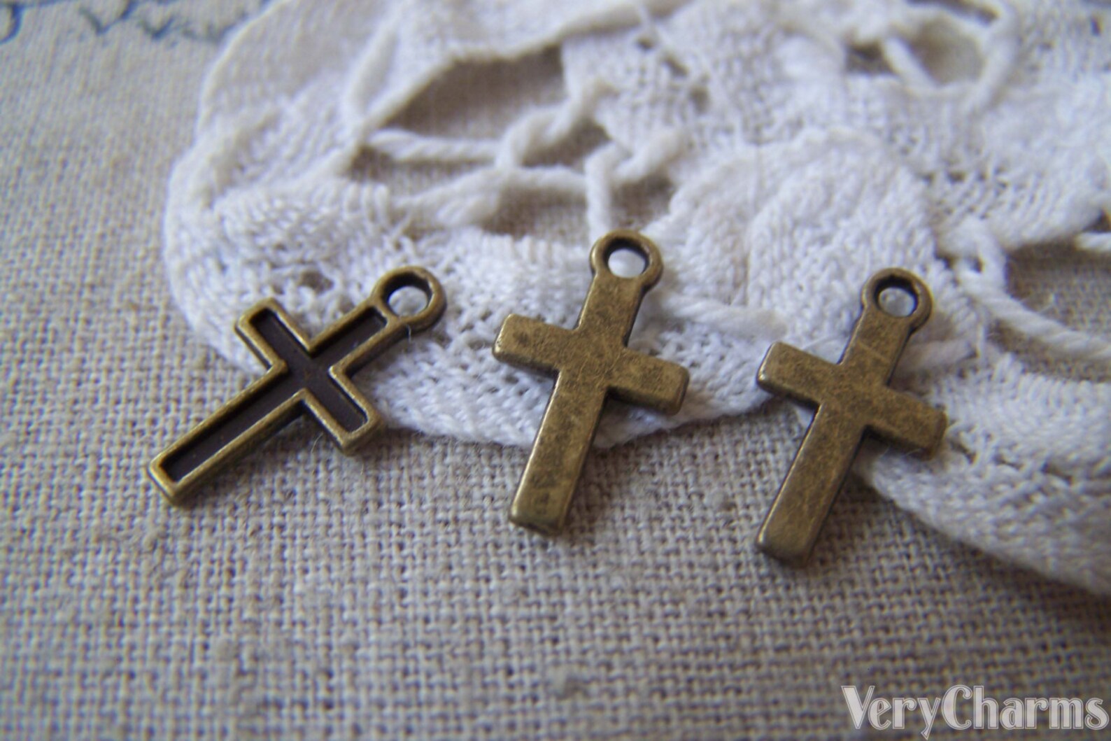 50 Pcs of Antique Bronze Lovely Cross Charms 7x11mm A4163 - Etsy
