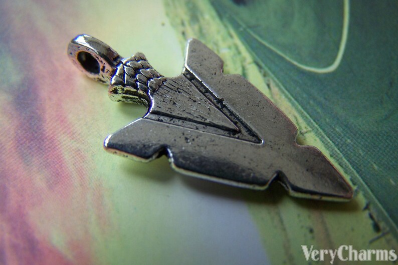10 Pcs Antique Silver Triangle Arrow Symbol Charms 16x31mm A4476 - Etsy