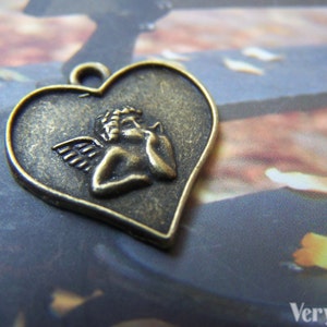 20 Pcs of Antique Bronze Angel Heart Charms 17x18mm A4835 - Etsy