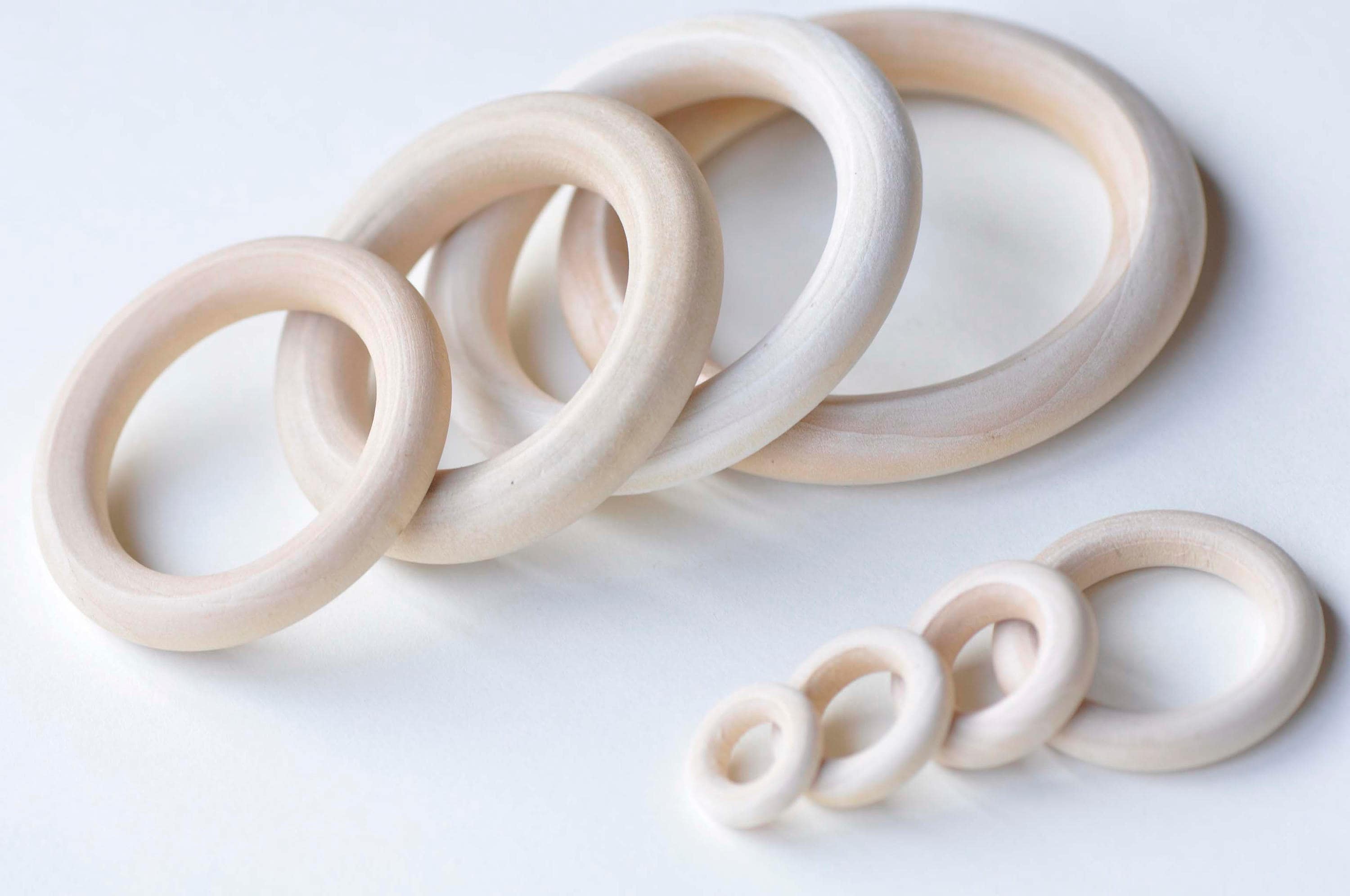 Round Unfinished Natural Wood Ring Circle 15mm/20mm/25mm/30mm/35mm/40mm ...