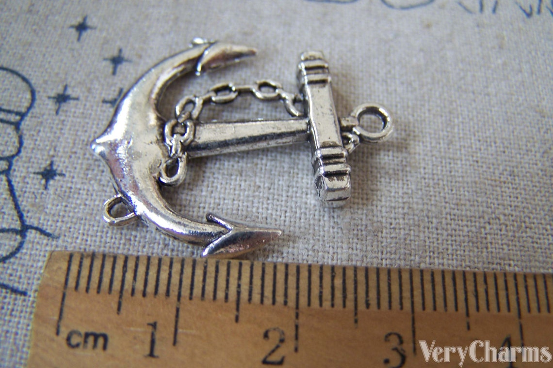 Anchor Charms Antique Silver Nautical Charms 25x28mm Set of 10 - Etsy