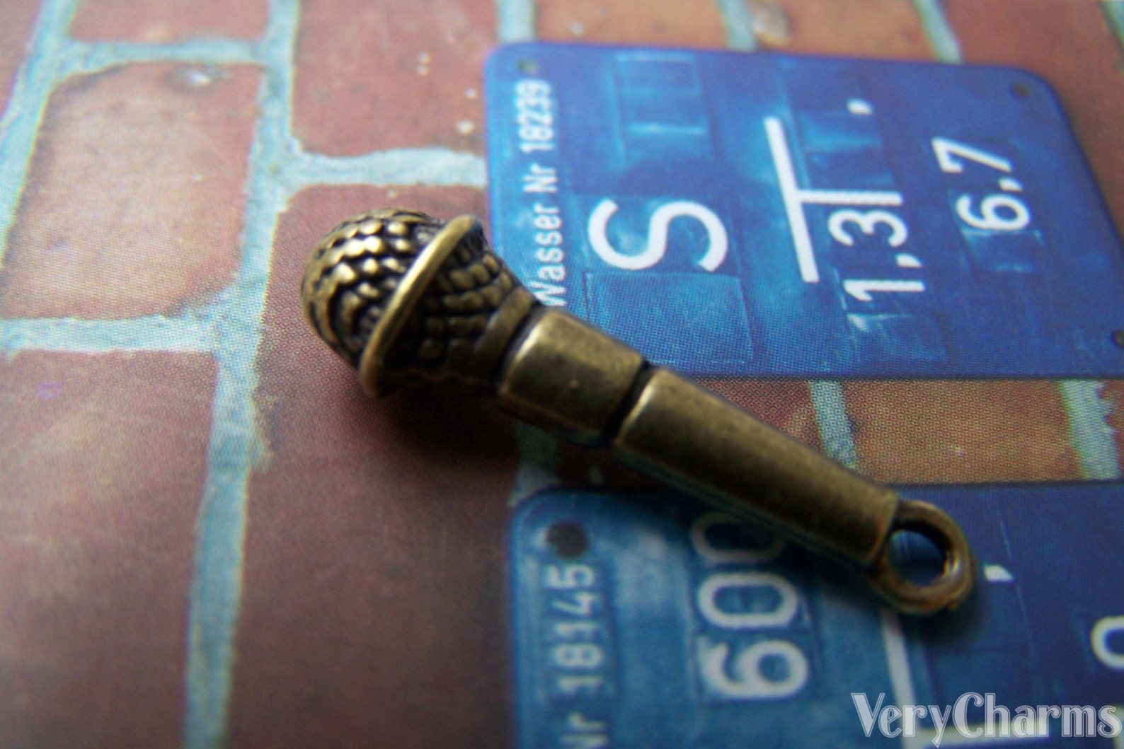 Microphone Charms Antique Bronze Pendants 7x25mm - Etsy