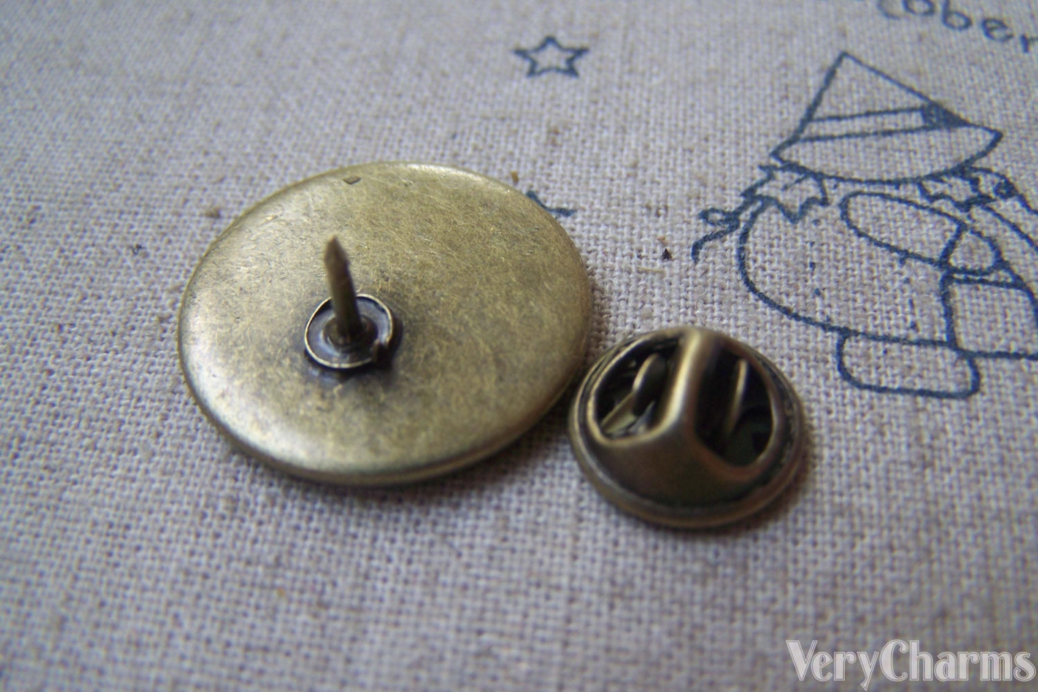 Tie Tack Clutch Round Bronze Lapel Pin Brooch Blank Match 20mm - Etsy