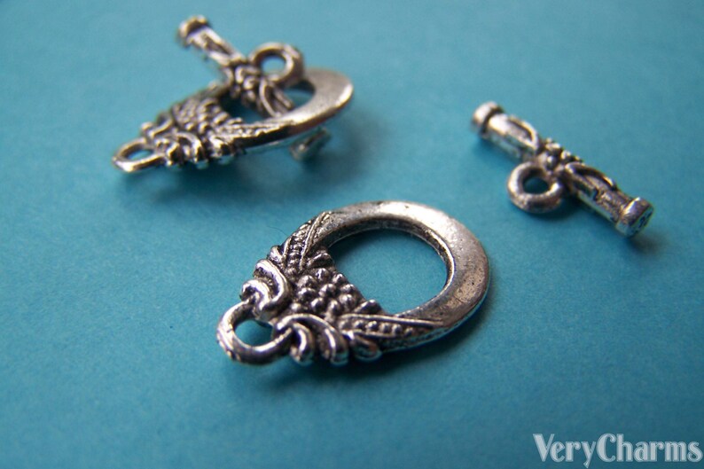 Toggle Clasps Closure Antique Silver Finish 14x18mm Set of 30 - Etsy