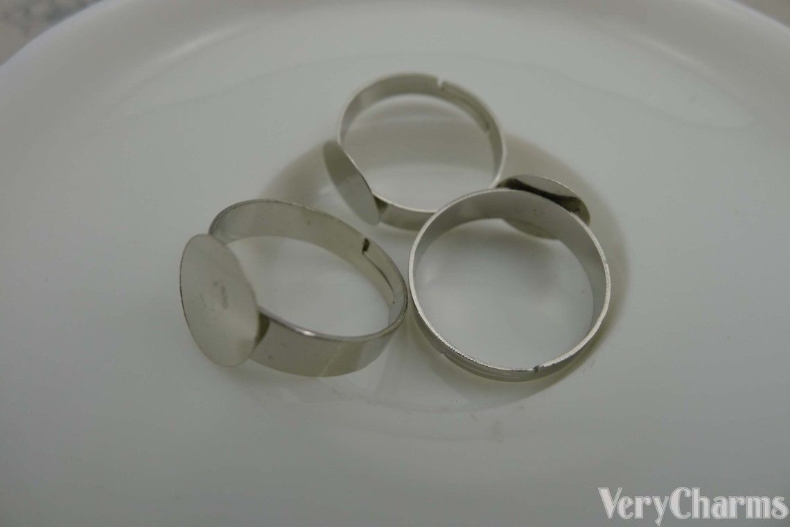 10mm Pad Ring Base Silvery Gray Nickel Tone Adjustable Ring - Etsy