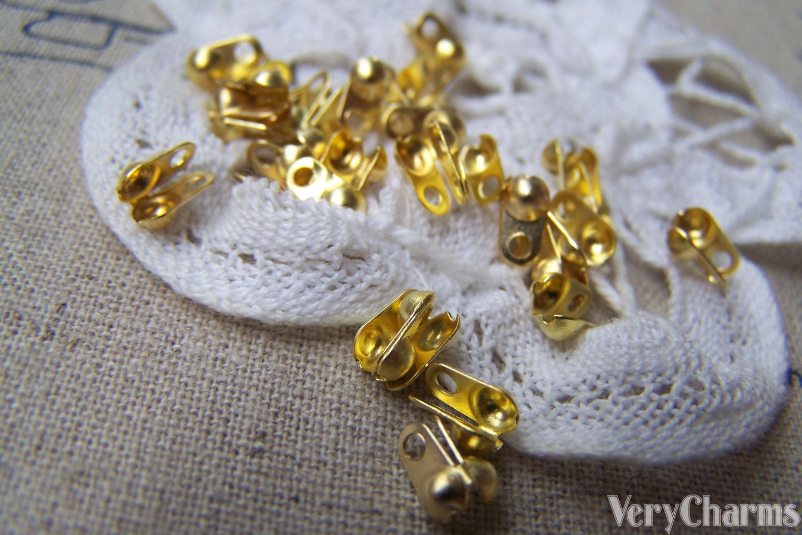 200 Pcs of Gold Tone Iron Clamshell Bead Tips 6mm for Bead | Etsy