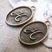 20 Pcs Antique Bronze Initial Letter H Oval Charms 11x16.5mm A3068 - Etsy