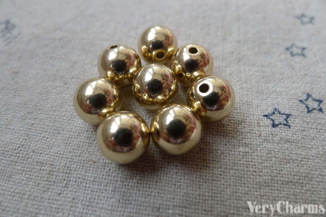 50 Pcs Gold Coated Plastic 3D Ball Beads 8mm A6686 - Etsy