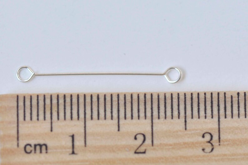 50 Pcs Shiny Silver Double Sided Eye Pins 25mm 28gauge A4406 Etsy