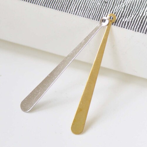 Long Tear Drop Embellishment Gold/white Gold Charms 4x37mm Set - Etsy