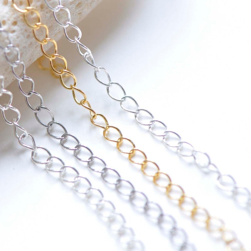Silver Curb Chain - Etsy