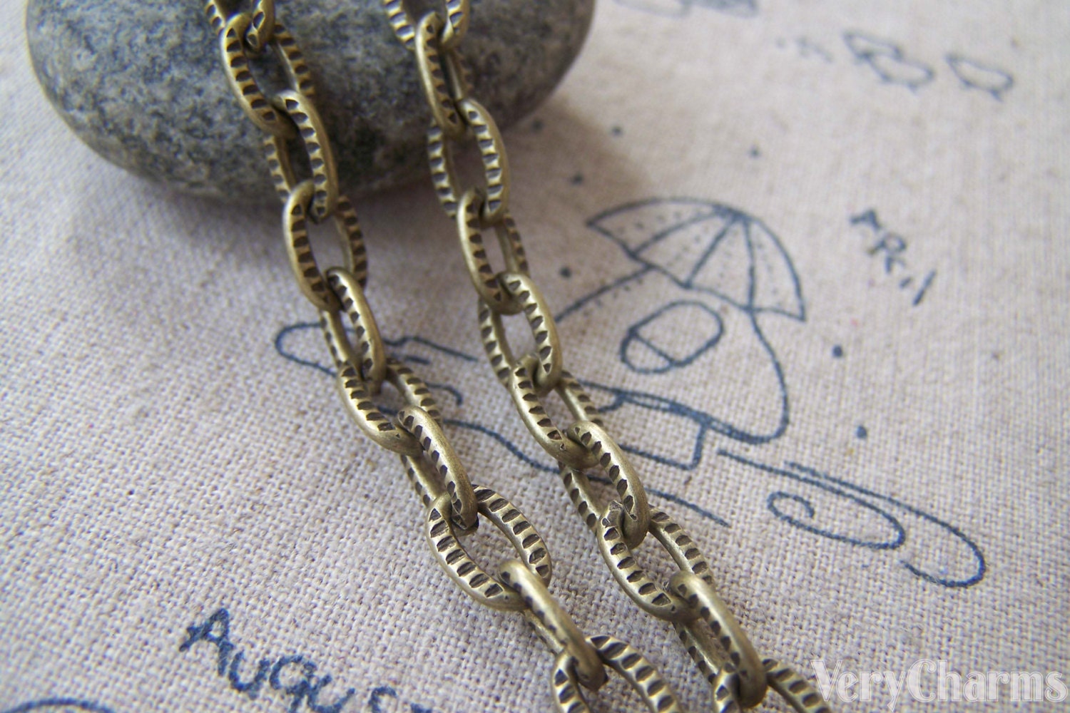 16 Ft 5m Antique Bronze Steel Chunky Embossed Textured Cable - Etsy